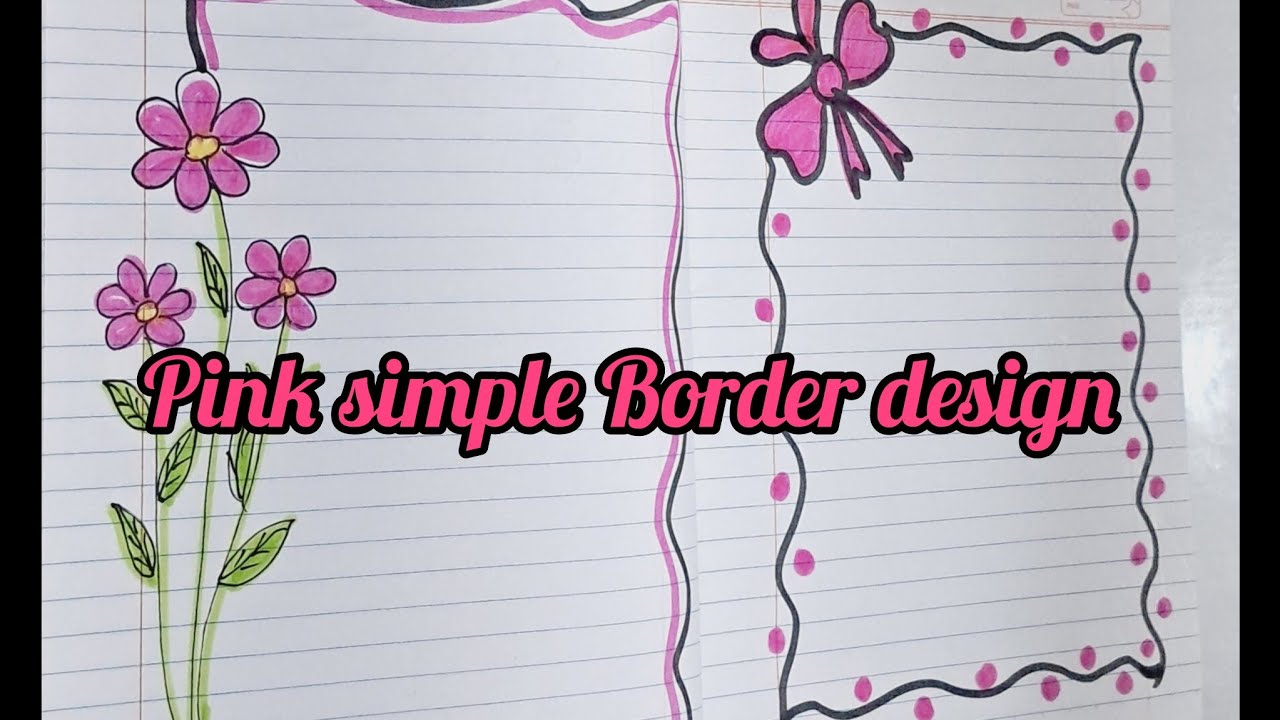 Simple border design l pink Border design front page border design for ...