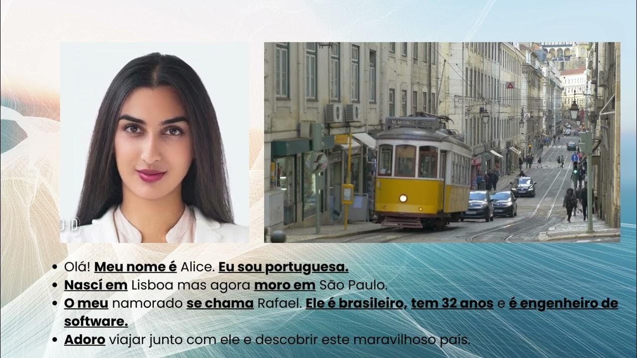 Português A1. Apresentação pessoal. Olá! Meu nome é Alice. - YouTube