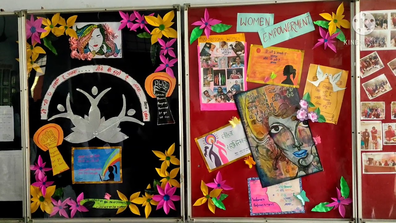 Display Board Decoration Idea, women empowerment - YouTube
