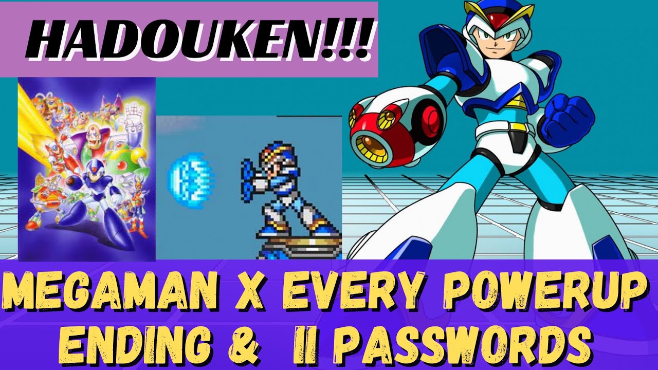 MEGA MAN X Todos Power-up Armadura Hadouken Password e Ending Super ...