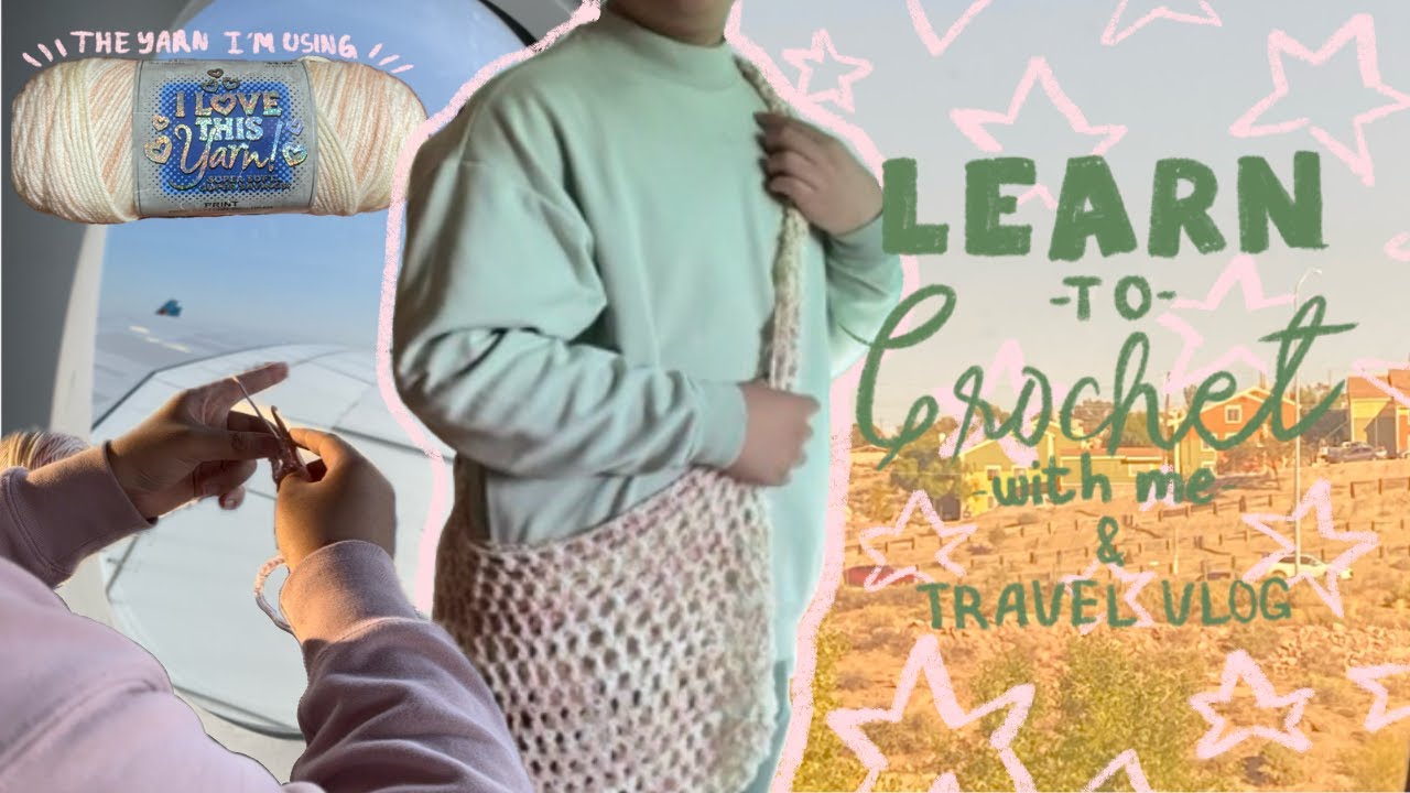 Learning how to crochet while i travel 🧶 | travel & crochet vlog - YouTube