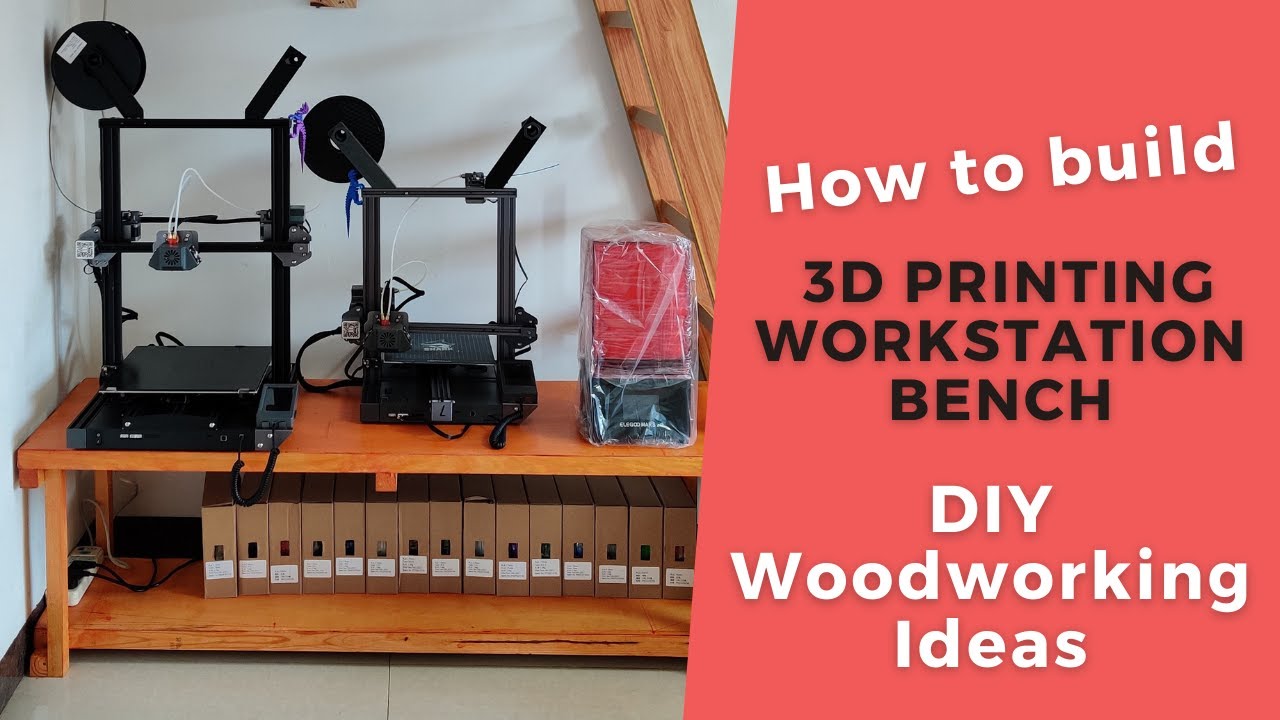 DIY woodworking ideas building 3D printer workstation bench - YouTube
