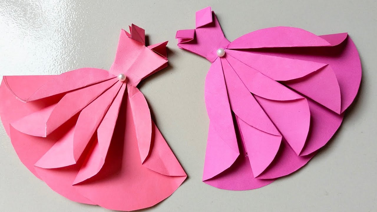 How to make paper Dress//paper Frock //Easy paper frock dress making ...