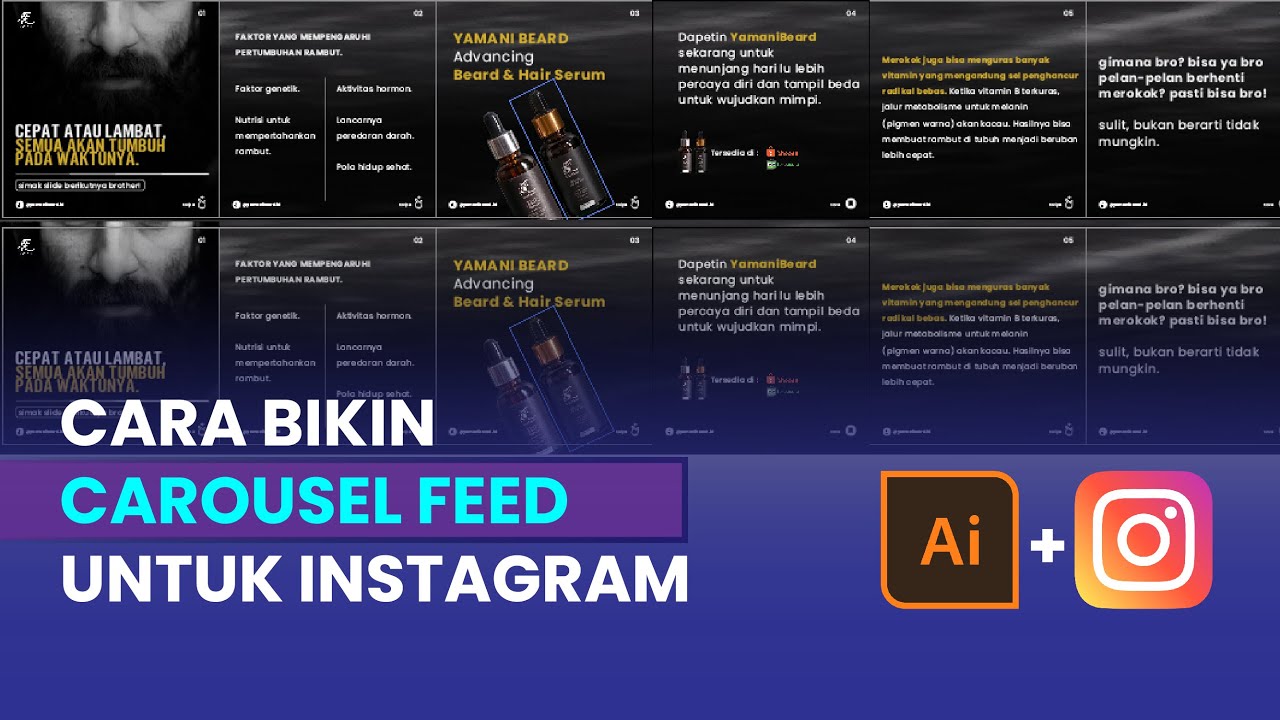 BIKIN CAROUSEL FEED UNTUK INSTAGRAM | Adobe Illustrator Tutorial - YouTube