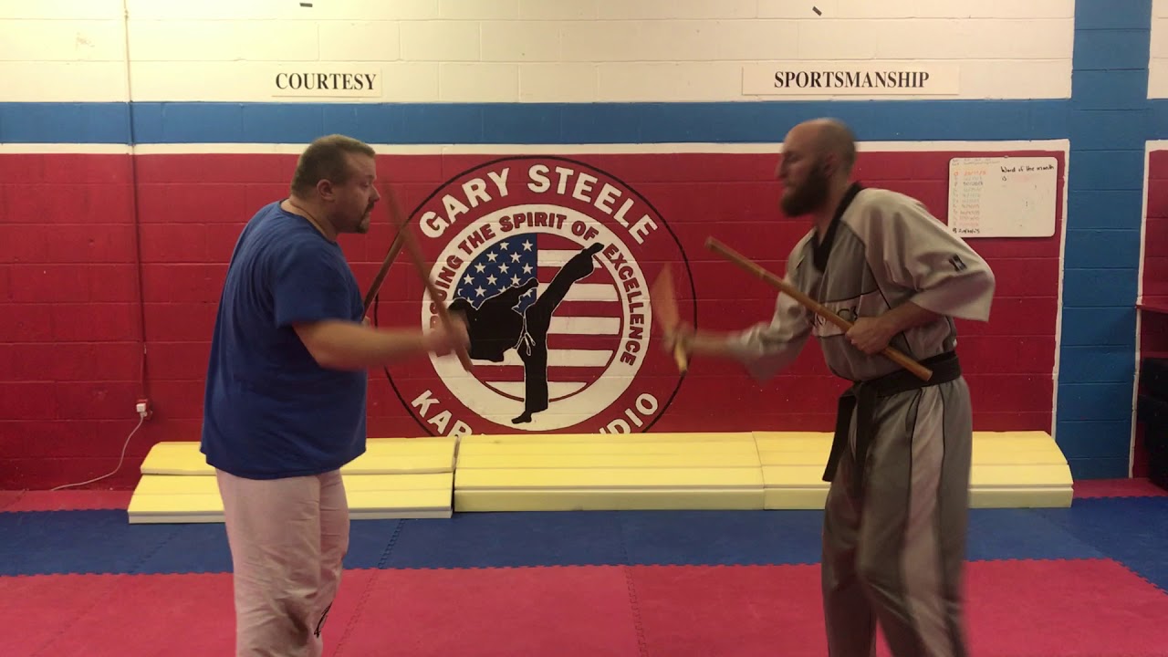 Escrima one and two stick 4 and 6 count strikes - YouTube