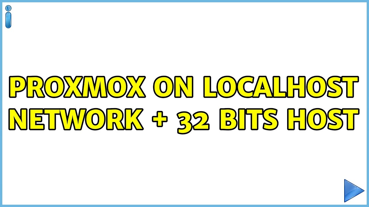 Proxmox on localhost network + 32 bits host - YouTube