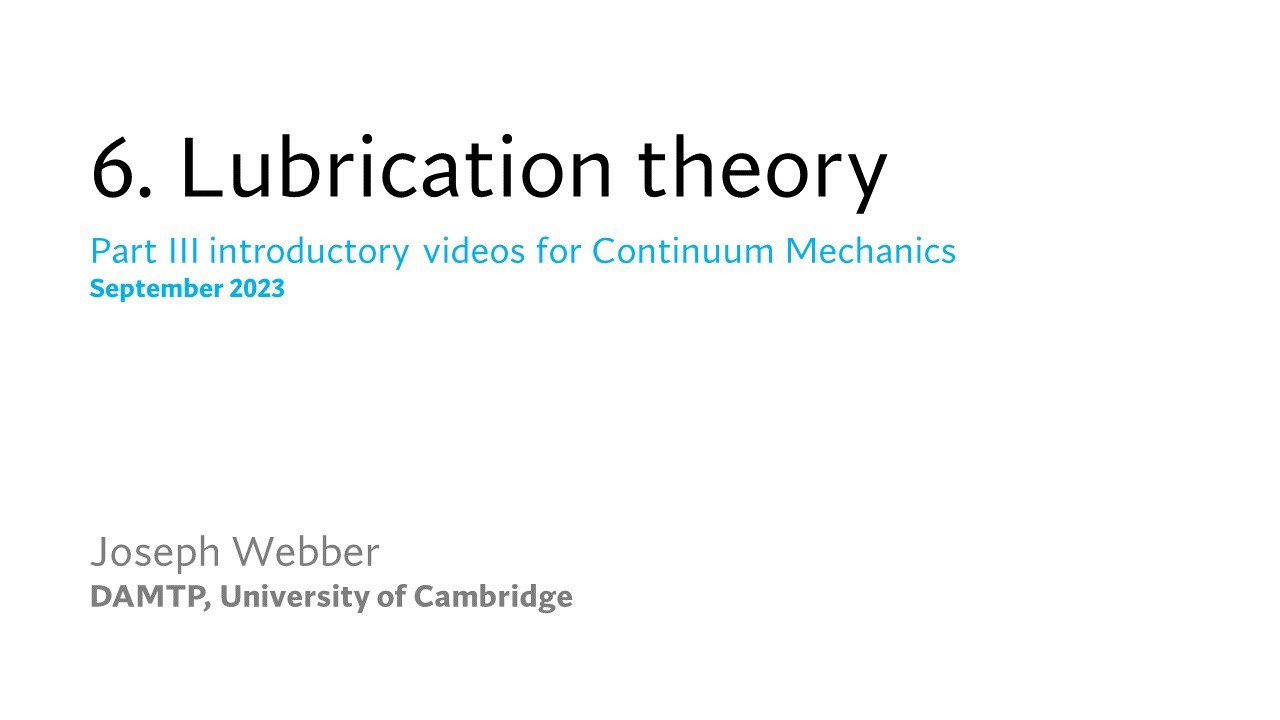 6. Lubrication theory - YouTube