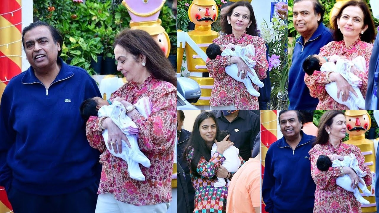 Mukesh Ambani's first Look with Isha Ambani's Twin Baby with Nita ...