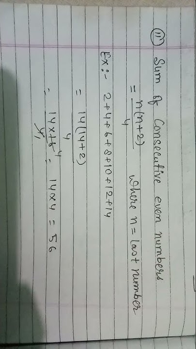 sum of consecutive even numbers - YouTube