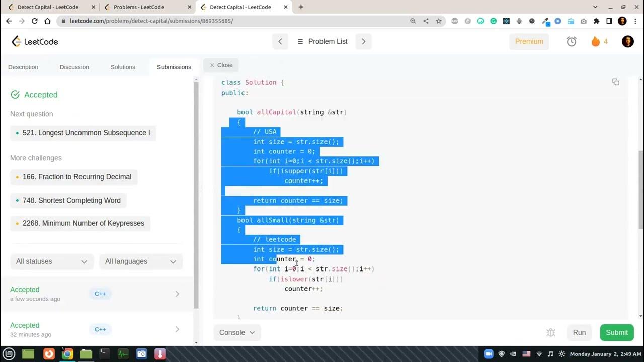 Leetcode January Challenge 520 Detect Capital C Solution Arabic Youtube