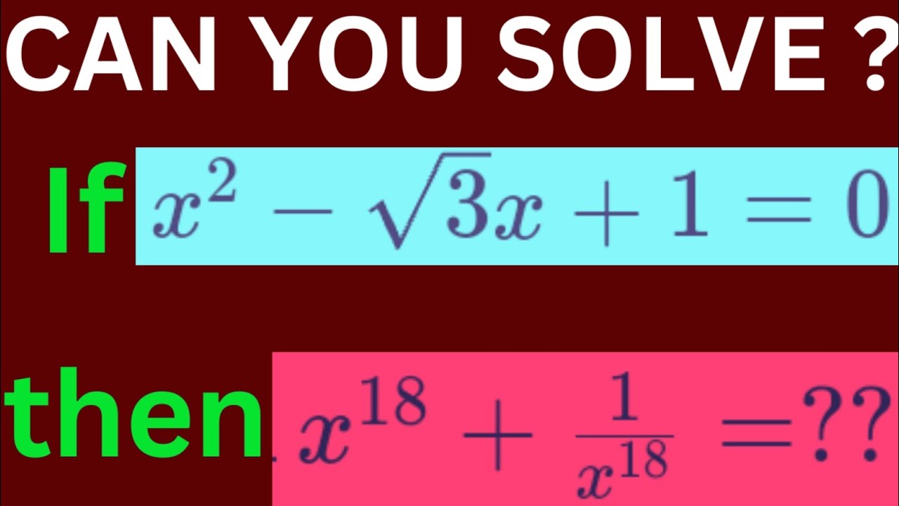 A Nice Olympiad Algebra Math Problem|Math Olympiad Question!! - YouTube