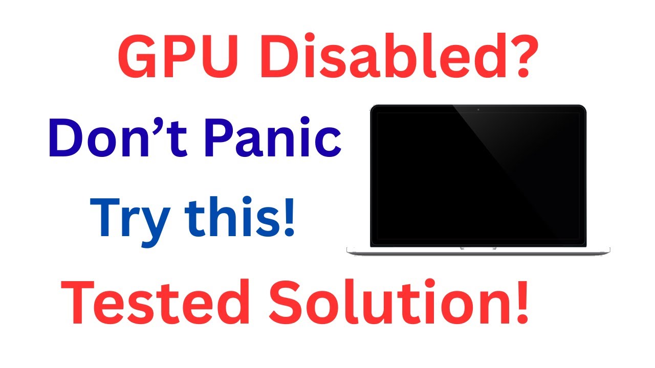 I Accidentally Disabled my Graphics Card | Disabled Display Adapter ...