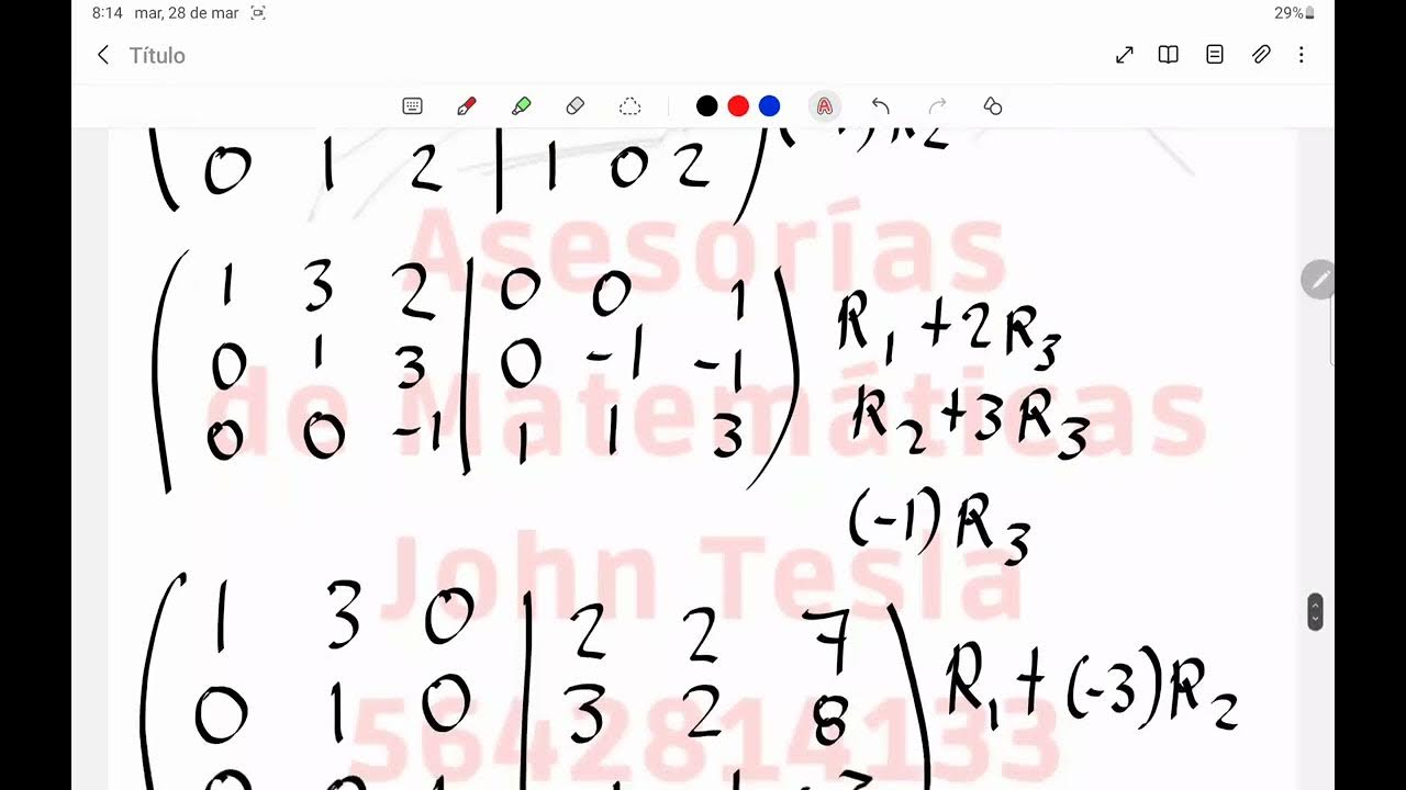 Cálculo de la inversa de una matriz por Gauss-Jordan - YouTube