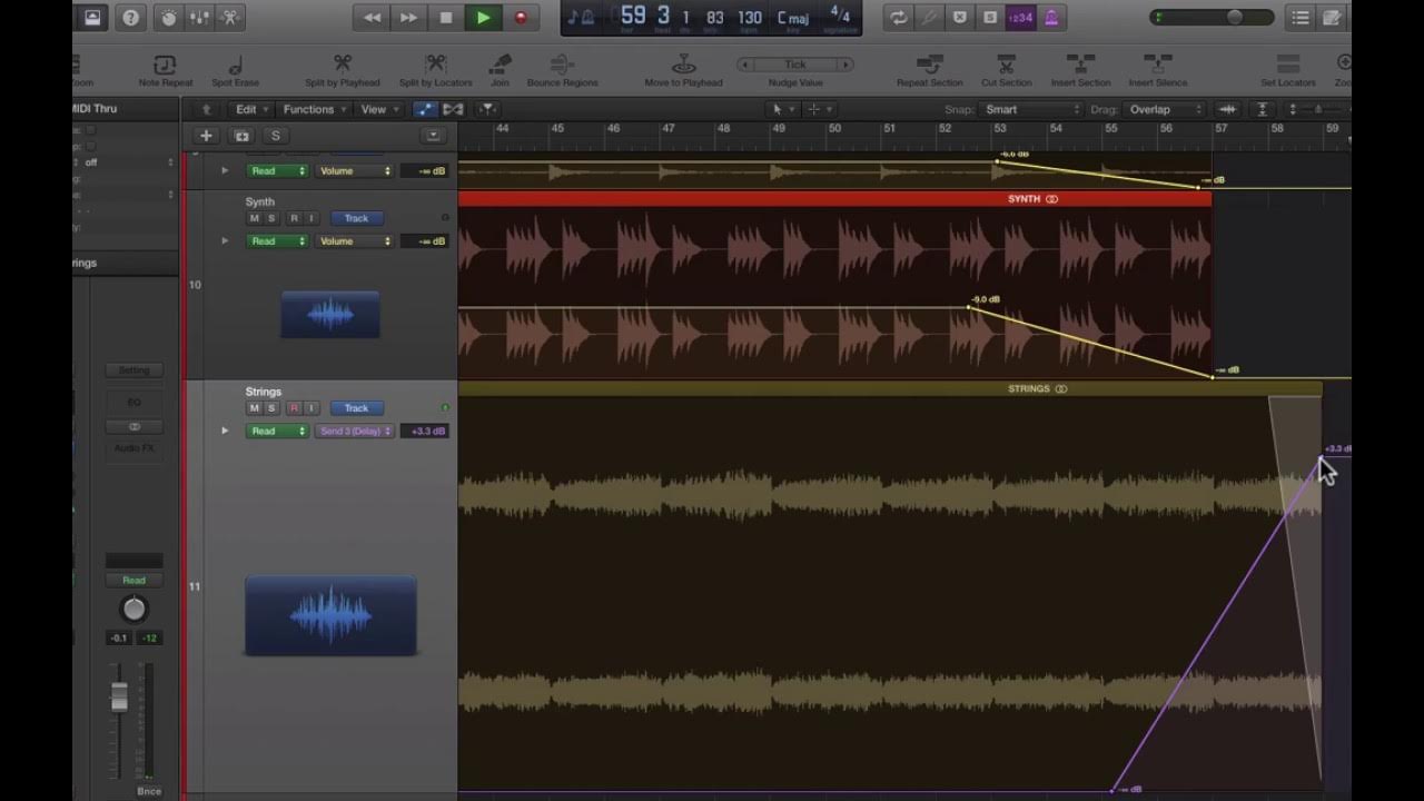 Tutorial 15) - Logic X - Basics - Automating volume fades and effect parameters - YouTube