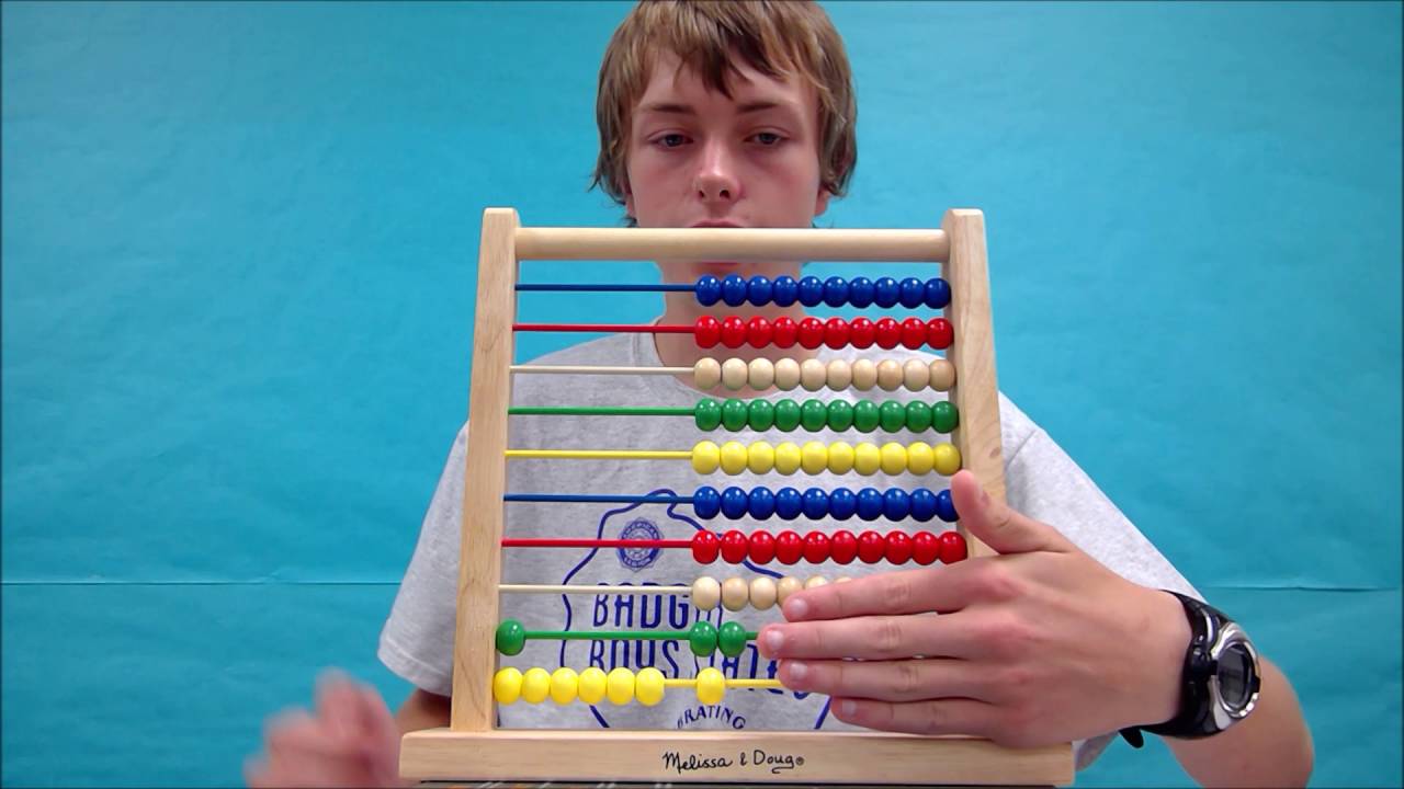 How to use a 100 bead abacus-Double Digit Example 1 - YouTube