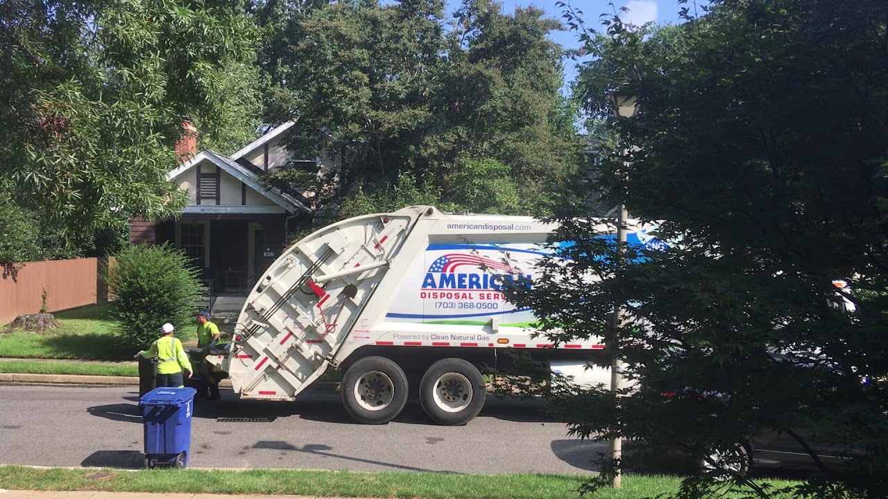 American Disposal Collecting Garbage in Arlington, VA - YouTube