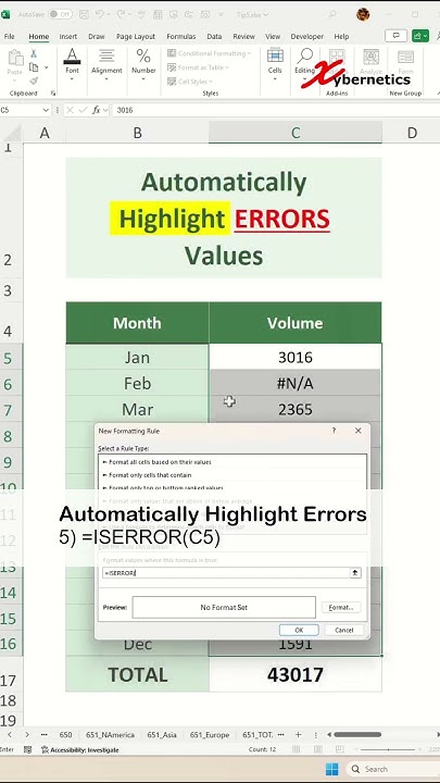Automatically Highlight Errors in Excel - Excel Tips and Tricks - YouTube