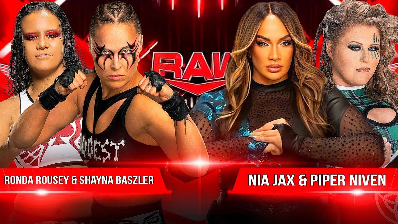 Ronda Rousey & Shayna Baszler Vs Nia Jax & Piper Niven | WWE Raw - YouTube