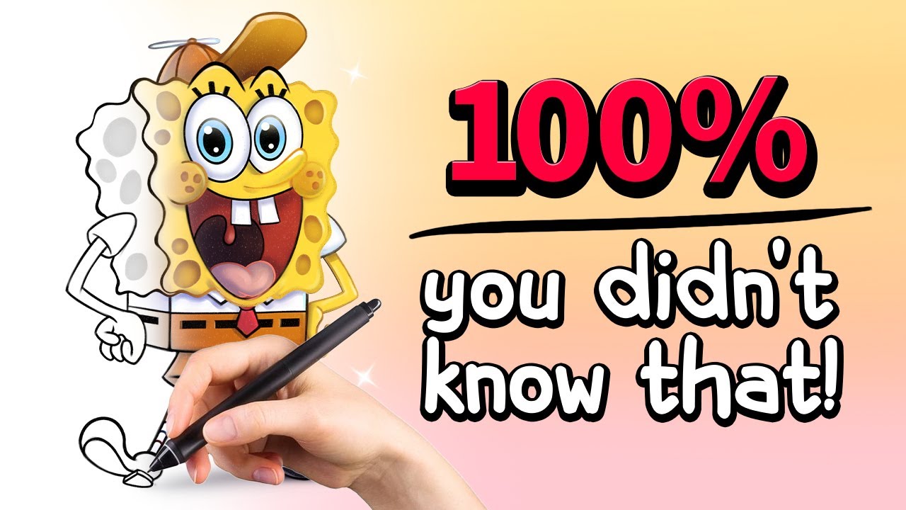 Interesting FACTS about SpongeBob + photoshop drawing SPEEDPAINT - YouTube