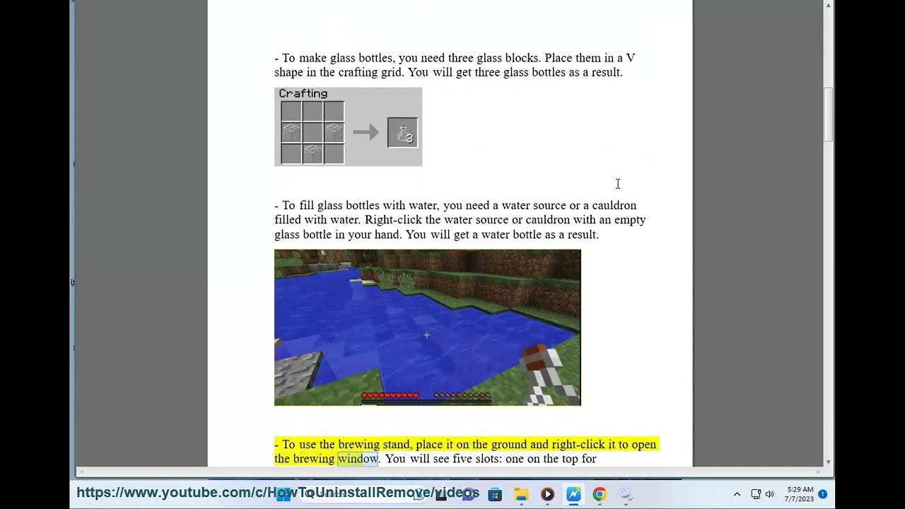 Minecraft Brewing Stand Recipes And Charts Youtube