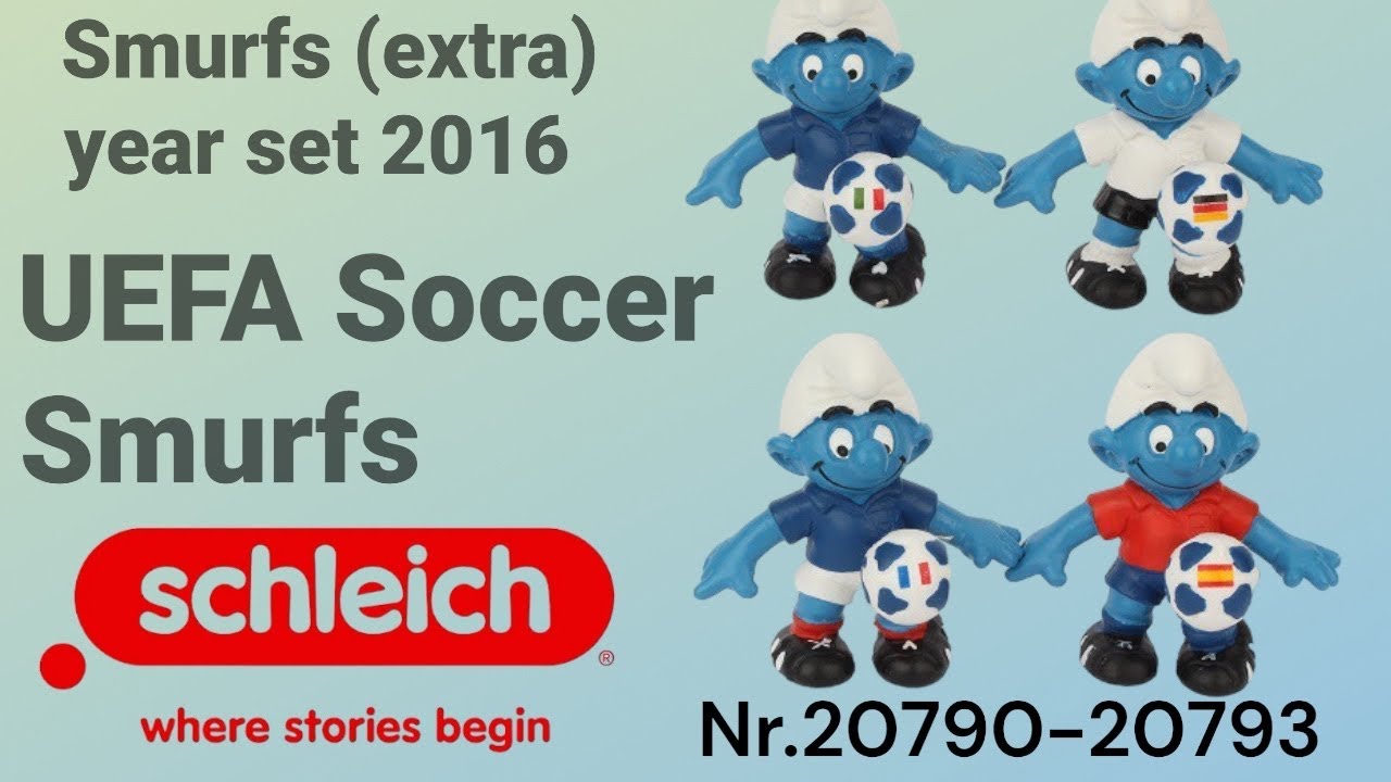20790- 20793: 2016 New Soccer Smurfs UEFA Euro 2016 in France smurfs ...