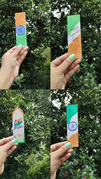 Tricolour Bookmark Making/Independence day craft ideas #trending #diy # ...