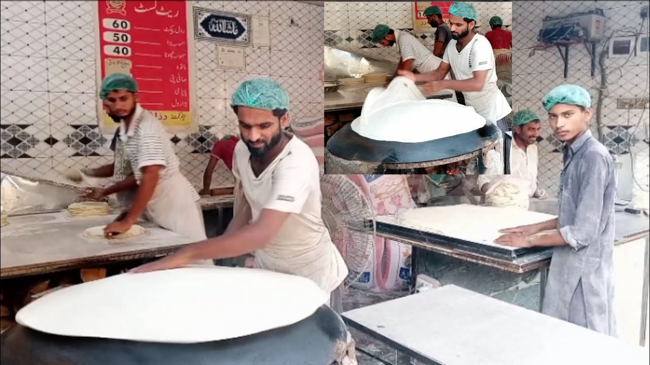 Pakistan's Biggest Rumali Roti | Roll and Samosa Patti - Manda Roti ...