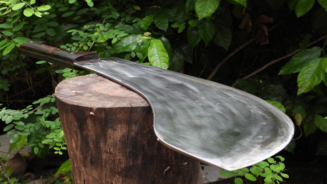 Knife Making - Forging A Grass Machete Out of Rusted Tractor Plough ...
