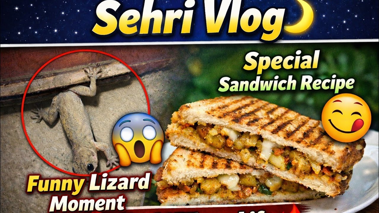 🌙 Sehri Vlog | Funny Lizard Moment 😂 + Special Sandwich Recipe | Viral ...