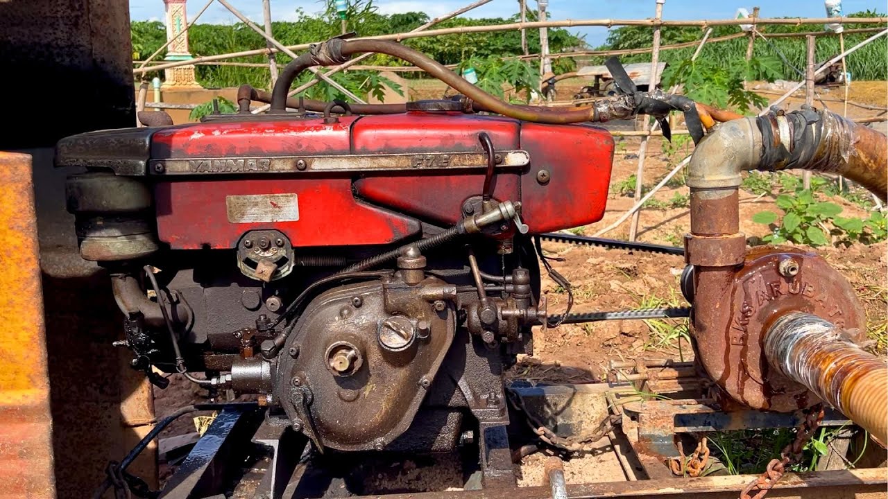 Old diesel engine work in farm / #agriculturetechnology / # ...