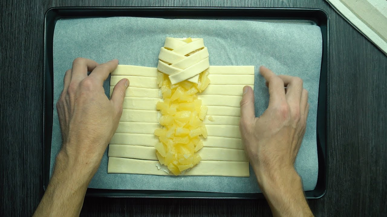 Pineapple Puff Pastry Braid | Pastry ideas - YouTube