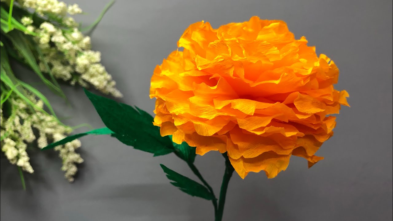 SEGUNDA forma de CÓMO HACER FLOR DE CEMPASÚCHIL /fácil y rápido para ...