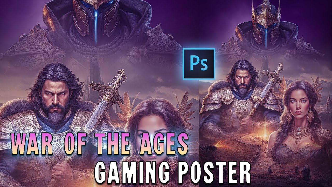 Photoshop Gaming Poster Tutorial | Master the Battlefield: DIY Age of ...