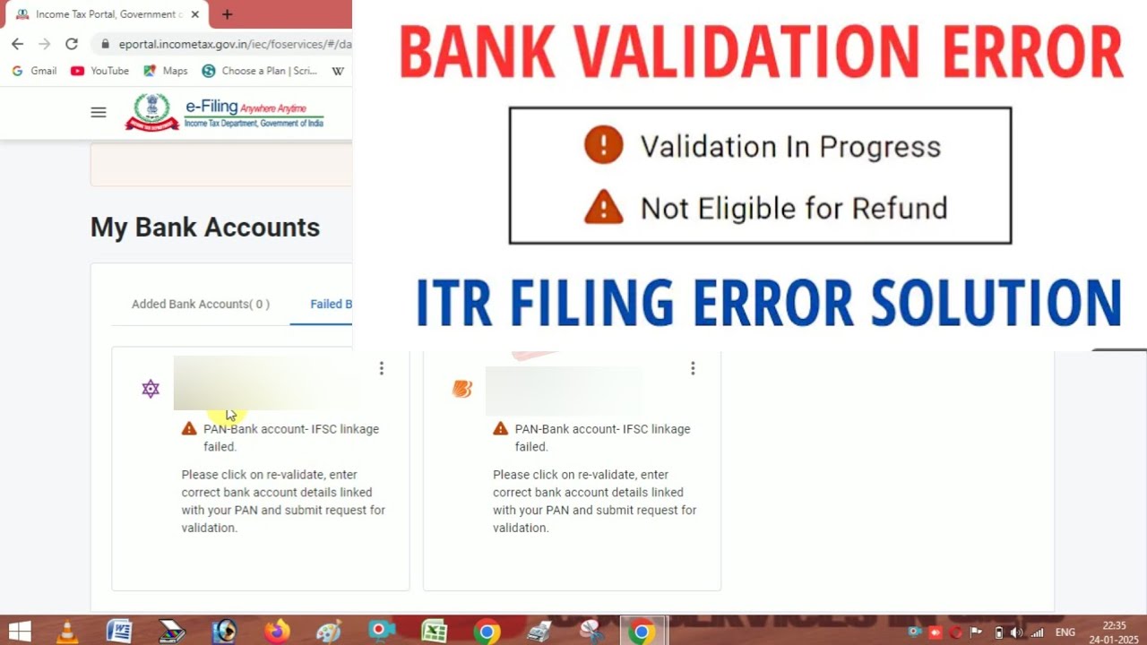 How to validate A bank account on e-Filing portal for receipt of refund ...