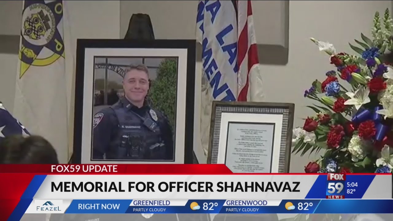 Remembering Officer Noah Shahnavaz at a visitation in Fishers - YouTube