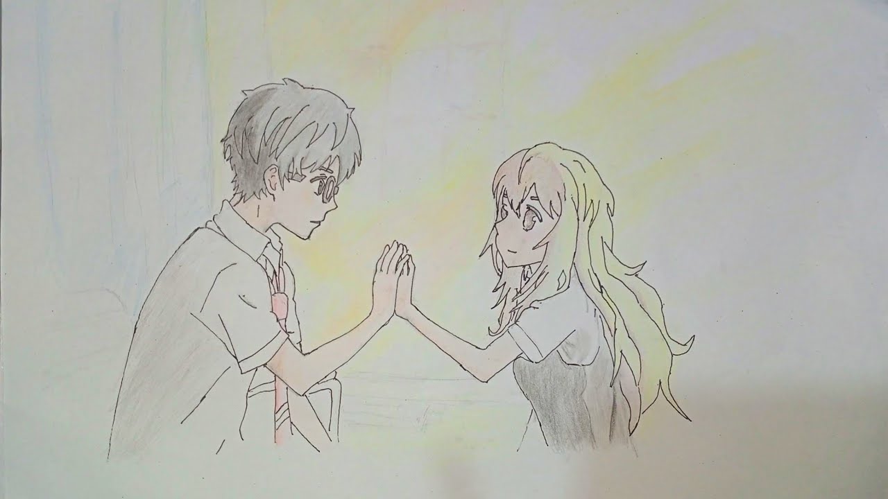 Drawing Kousei and Kaori (Your Lie on April) - YouTube