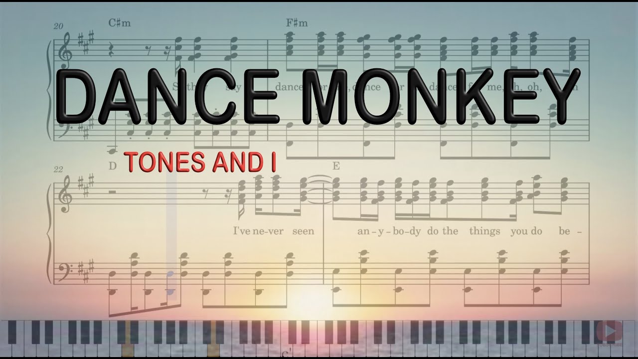 Dance Monkey (lyrics) piano tutorial advanced - Tones and I FREE SHEET ...