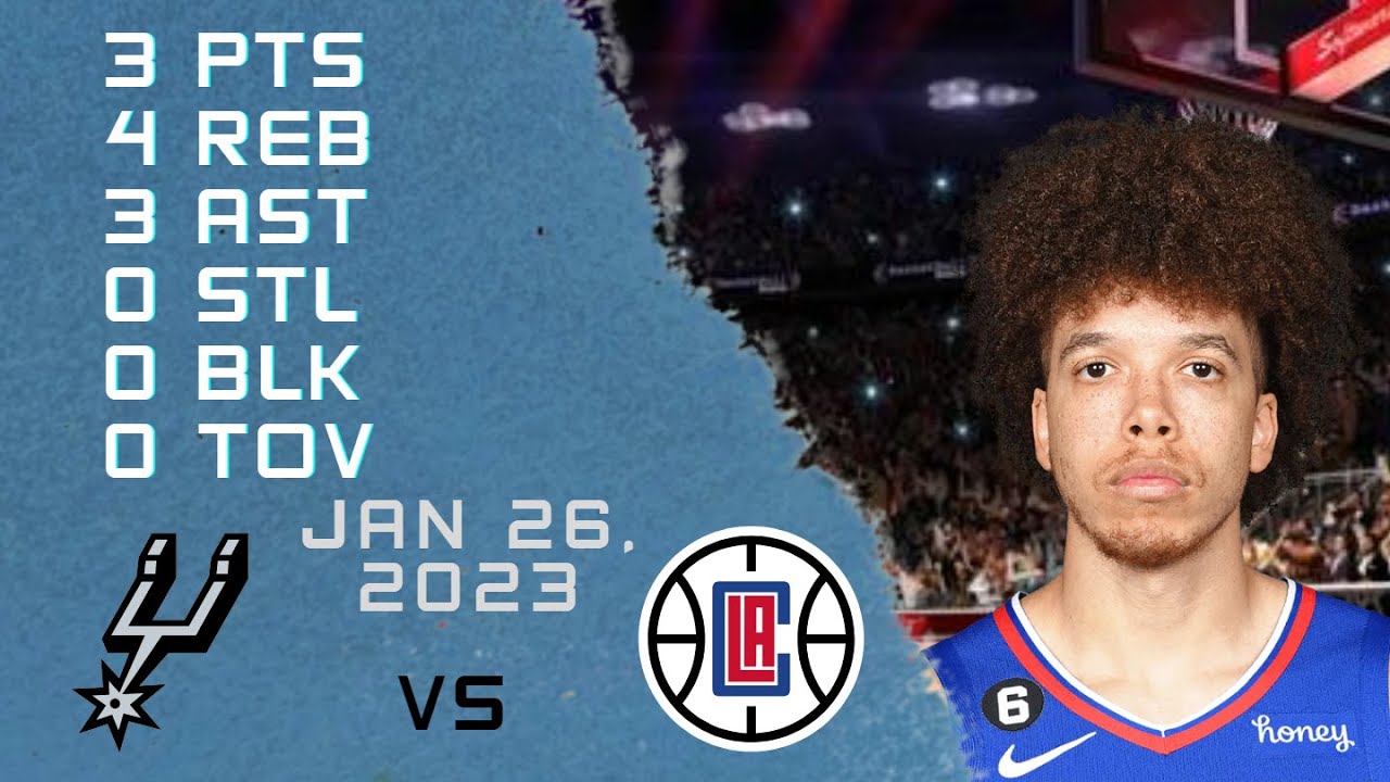 Jason Preston NBA Player Highlights 26-01-2023 CLIPPERS vs SPURS ...