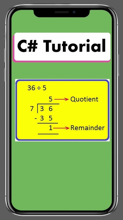Remainder or Modulus Operator in C# | Tamil | #shorts #shortsfeed - YouTube