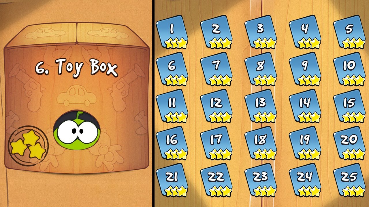 Cut the Rope GOLD - Chapter 6 Toy Box - All 25 Levels (6-1 to 6-25) 3 ...