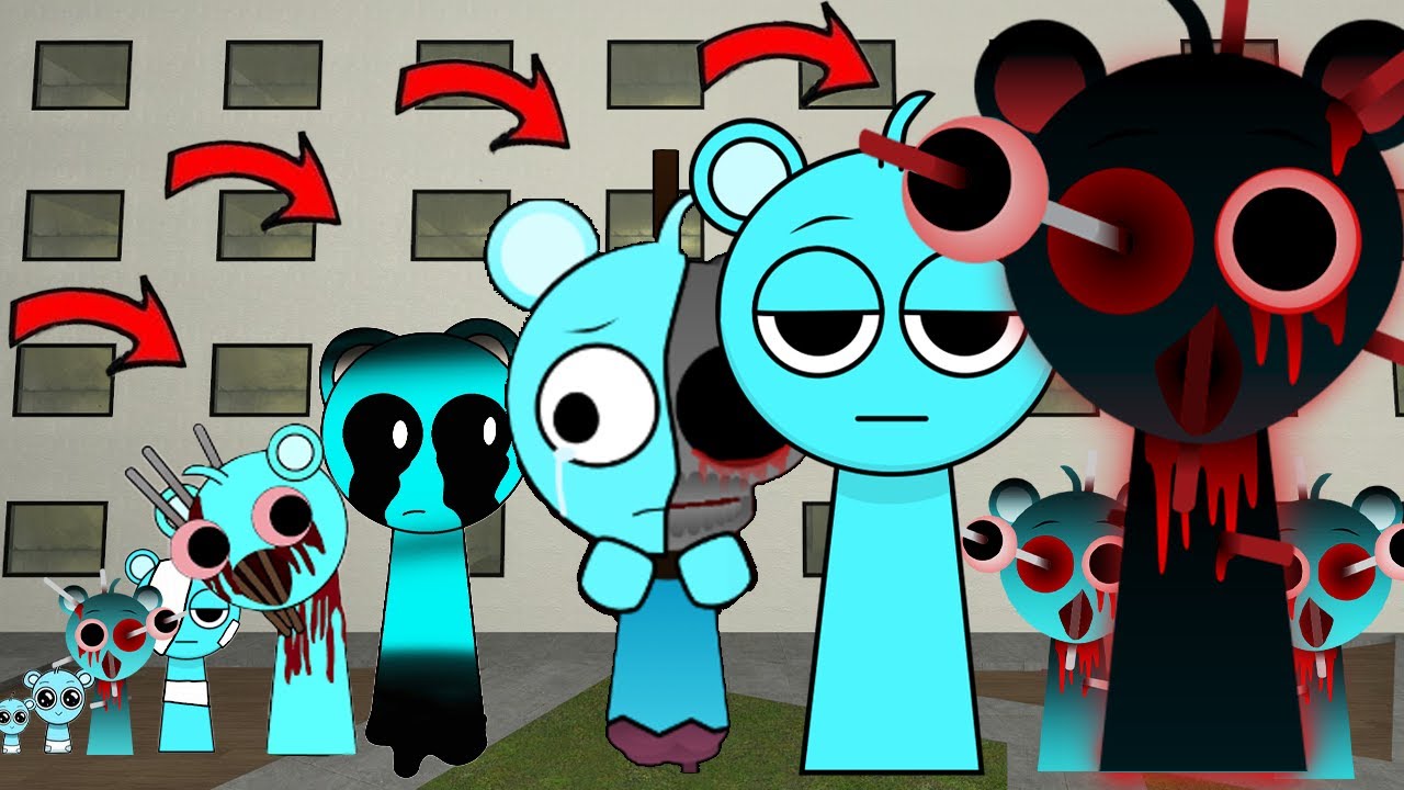 All the Sizes Of Nightmare Sprunki Blue Sky want me to help them in ...