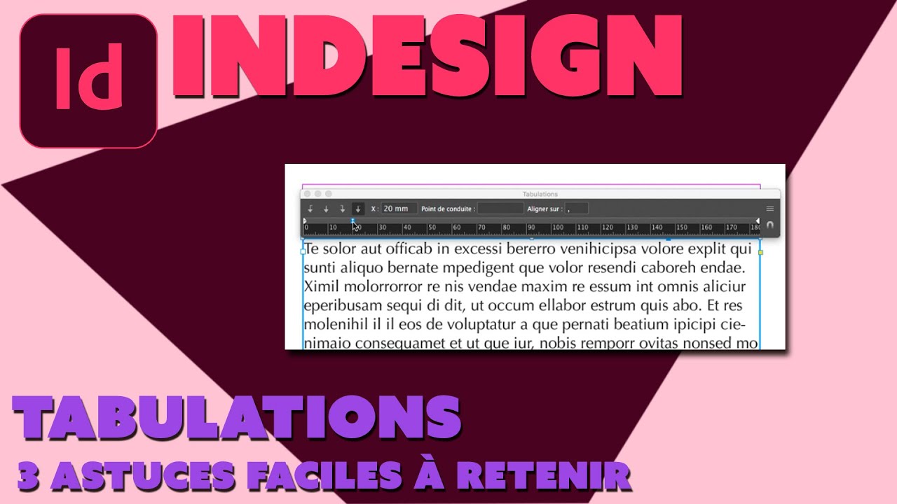 Indesign - Astuces - Mieux utiliser la règle de tabulation - YouTube