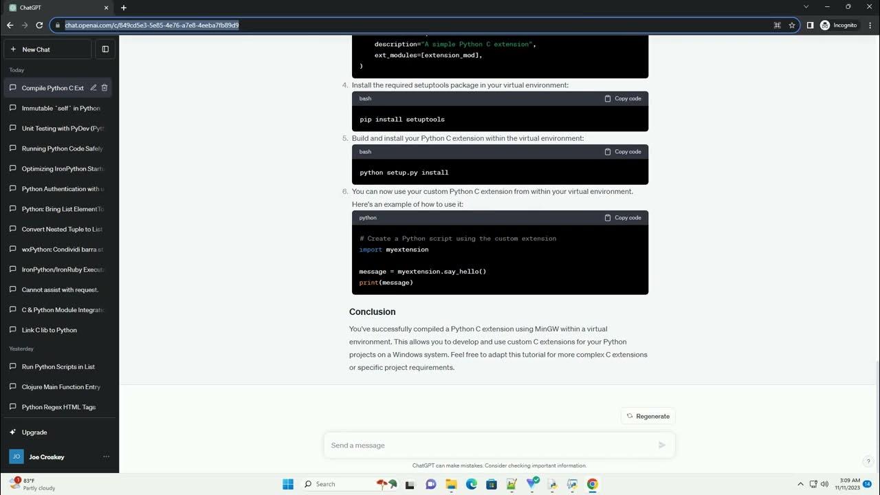 How Do I Compile Python C Extensions Using Mingw Inside A Virtualenv Youtube