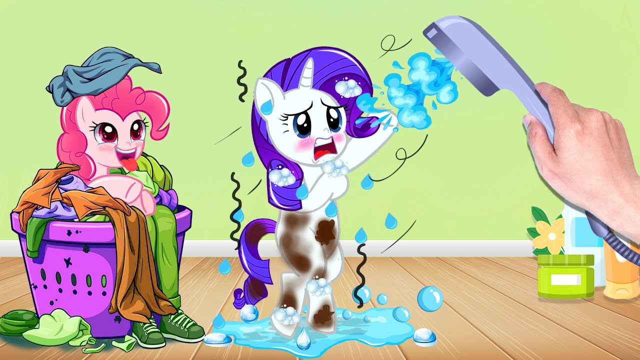 Rarity gets dirty by Pinkie Pie - MY LITTLE PONY | Stop Motion Paper ...
