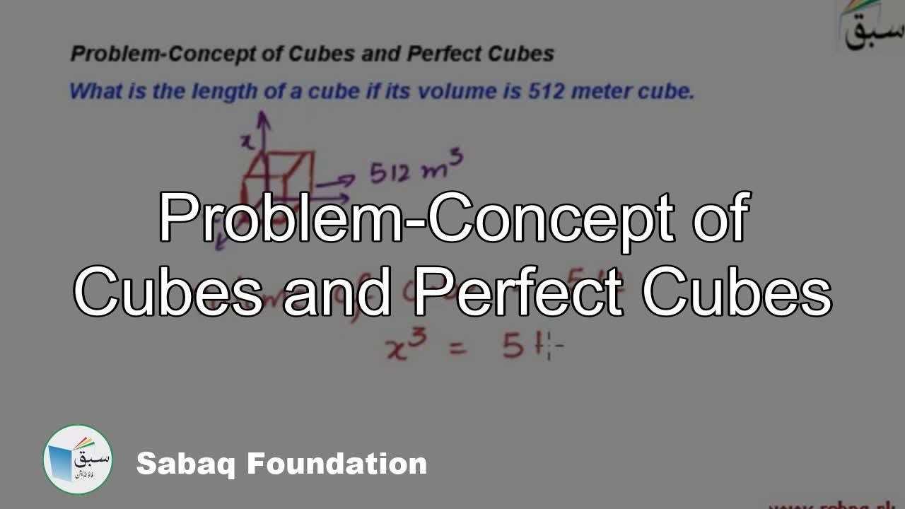 Problem-Concept of Cubes and Perfect Cubes, Math Lecture | Sabaq.pk ...