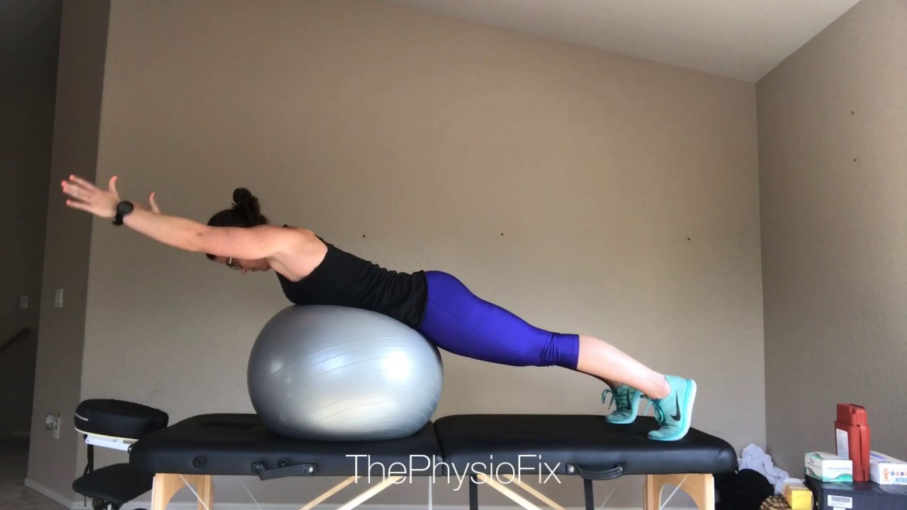 Back/shoulder Strengthening: Stability ball I/Y/T's - YouTube