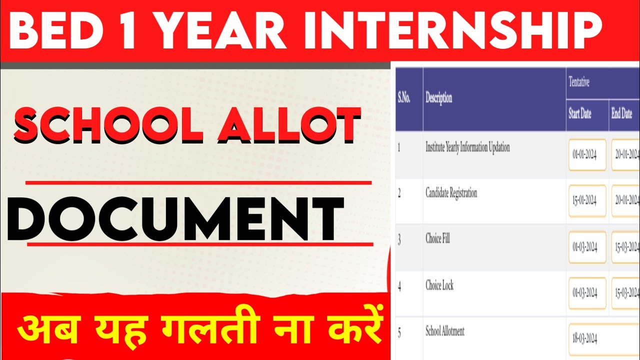 B.Ed First Year internship School Allot हो गई हैं || BEd Allotment ...