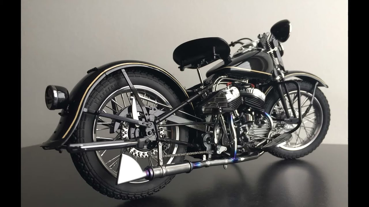 Harley Davidson Flathead scale model 1:9 (Italeri WLA 750 1:9) - YouTube