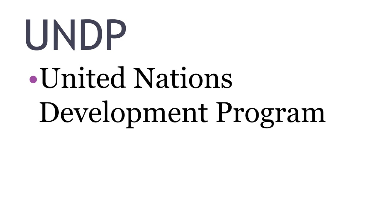 undp-full form - YouTube