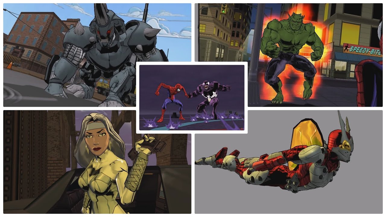 Ultimate Spider-Man Spiderman's All Boss Fights [No Damage] - YouTube